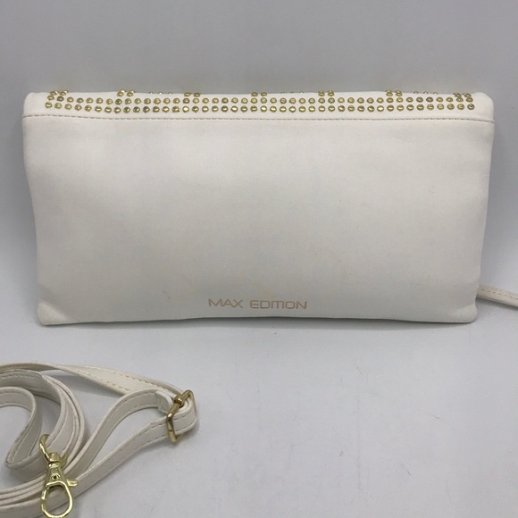 Max Edition | Bags | Max Edition White Studded Clutch Crossbody Bag ...